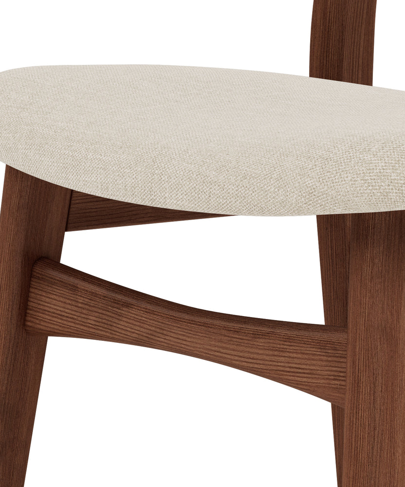 Buy Magnus Fabric Seat Dining Chair in Walnut | IconByDesign
