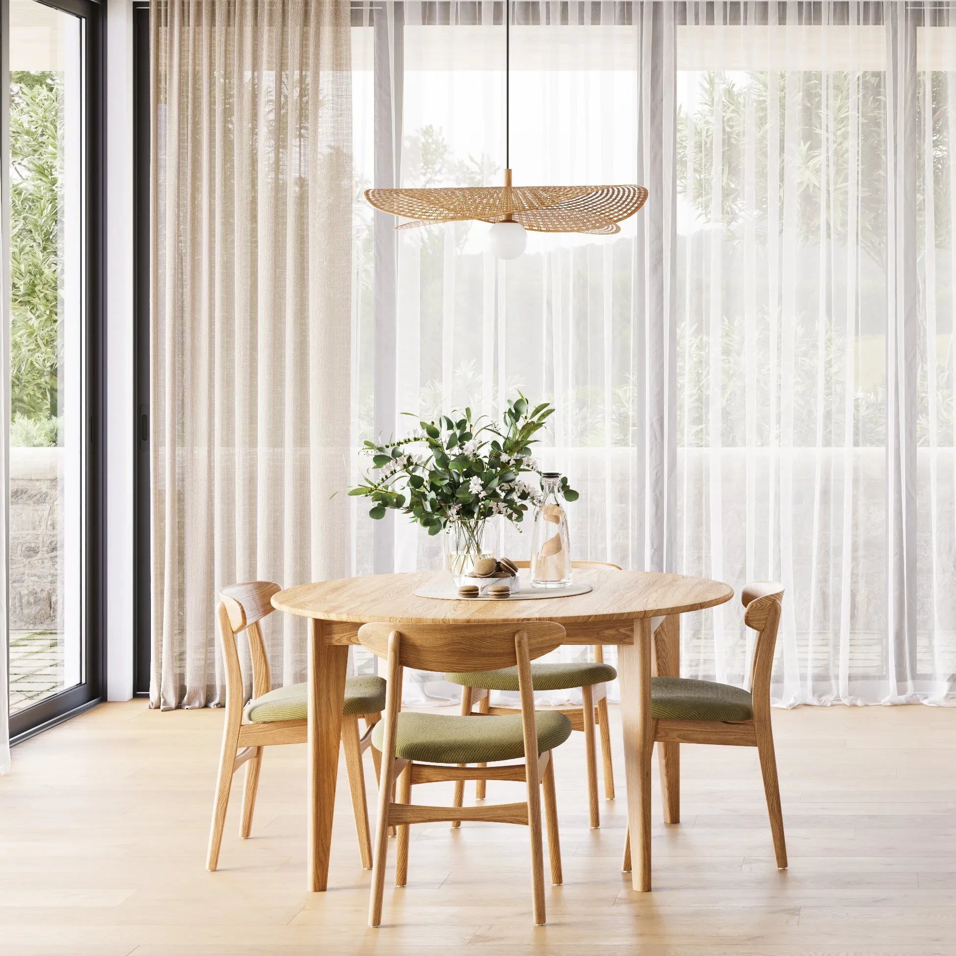 Jackson Round Extendable Dining Table - 130-170 x 130cm in Solid Ameri ...