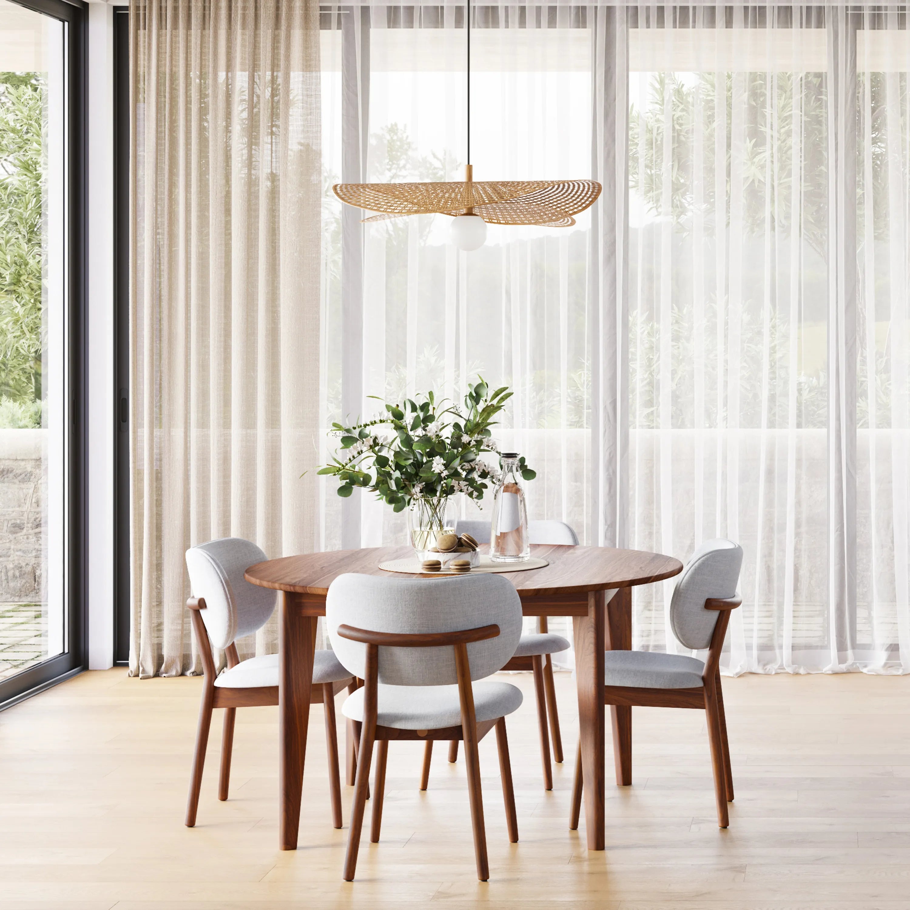 Jackson Round Extendable Dining Table - 130-170 x 130cm in Solid Ameri ...